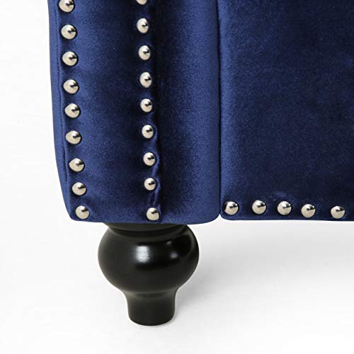 Christopher Knight Home Brinkhaven Love Seats, Midnight Blue + Dark Brown