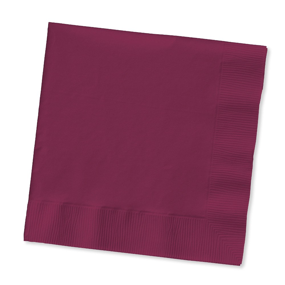 Creative Converting Burgundy Red Dinner Paper Napkins Party Supplies, 16" x 16"
