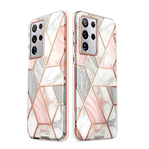 i-Blason Cosmo Series for Samsung Galaxy S21 Ultra 5G Case, Slim Stylish Protective Case Without Screen Protector (Marble)