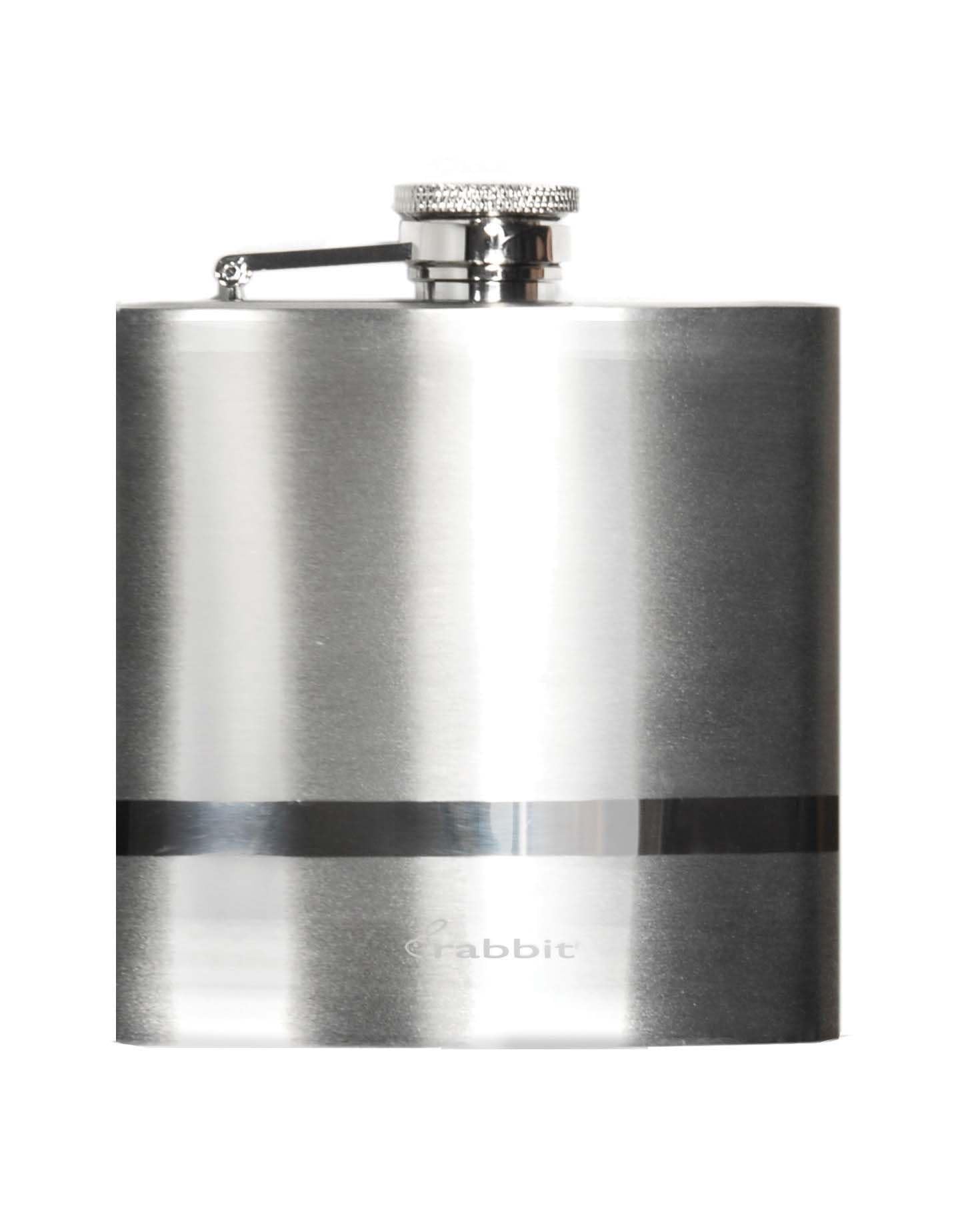 Rabbit Polished 6 Fl. Oz. Stainless Steel Pocket Flask, 18/8 Stainless Steel, Leak-Proof, Portable Hip Flask for Liquor - Discreet Alcohol Flask, Dishwasher Safe
