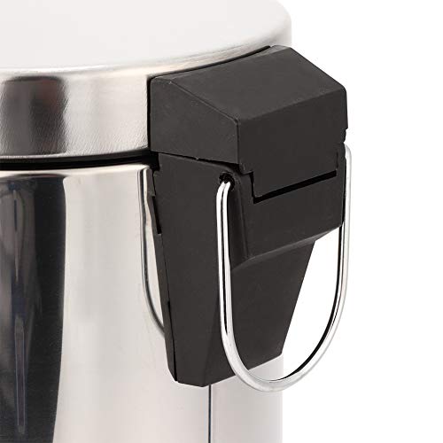 Fdit 3L Rectangular Slim Profile Steel Step Pedal Trash Stainless Can Wastebasket Rubbish Garbage Dustbin for Home Bathroom Powder Room, Bedroom, Kitchen, Craft Room, Office - Removable Liner Bucket