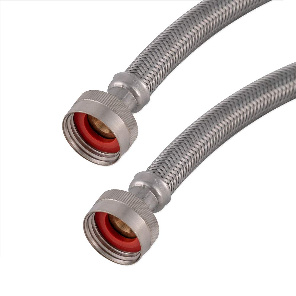 Eastman 41063 Braided Stainless Steel Washing Machine Hose, 5 Ft Length, 3/4-Inch X 3/4-Inch, 1-Pair