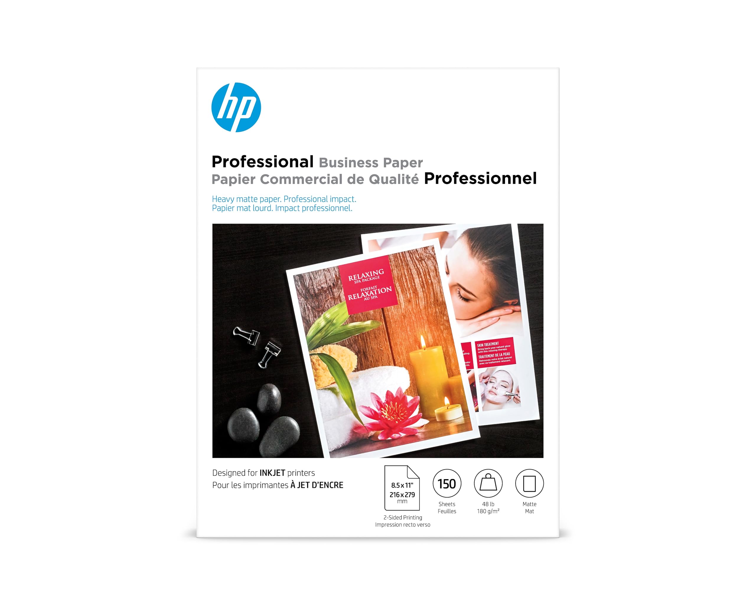 HP CH016A Inkjet Brochure/Flyer Paper, 103 Brightness, 48lb, 8-1/2 x 11, White, 150/Pack