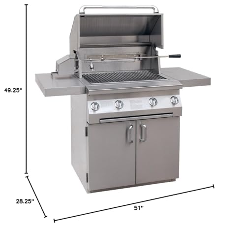 Solaire 30-Inch Infrared Propane Cart Grill with Rotisserie Kit, Stainless Steel