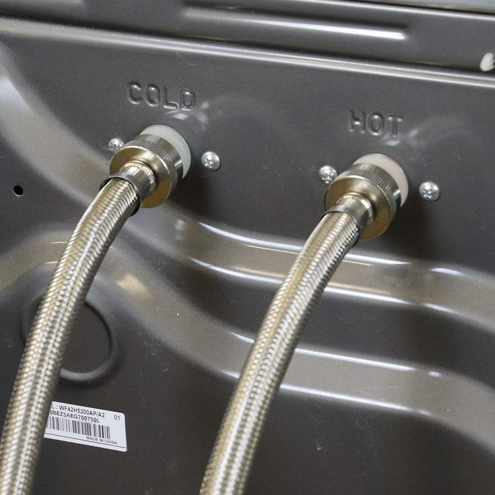 Eastman 41063 Braided Stainless Steel Washing Machine Hose, 5 Ft Length, 3/4-Inch X 3/4-Inch, 1-Pair