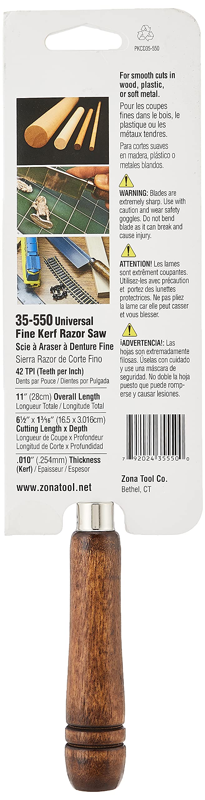 ZONA - ZON35-550 35-550 Fine Razor Saw, 42 TPI.010-Inch Kerf, Blade Length 6-1/2-Inch, Cut Depth 1-3/16-Inch