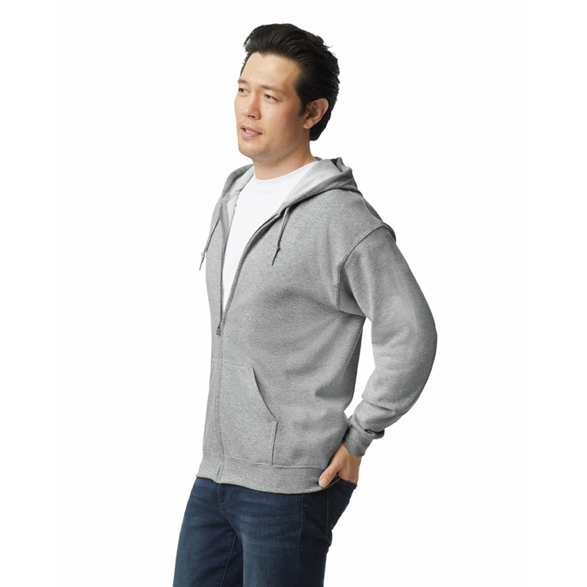 UGP Campus Apparel Gildan mens Fleece Zip Hooded Sweatshirt, Style G18600 Shirt, Sport Grey, X-Large US