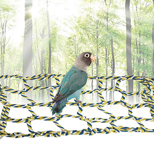 2 Pcs Pet Climbing Rope Net, Hammock Small Animal Activity Toy Bird Climbing Rope Ladder Ferret Cotton Rope Net Sets for Hamster Ferret Guinea Pig Chinchilla Cockatiel Parakeet Play