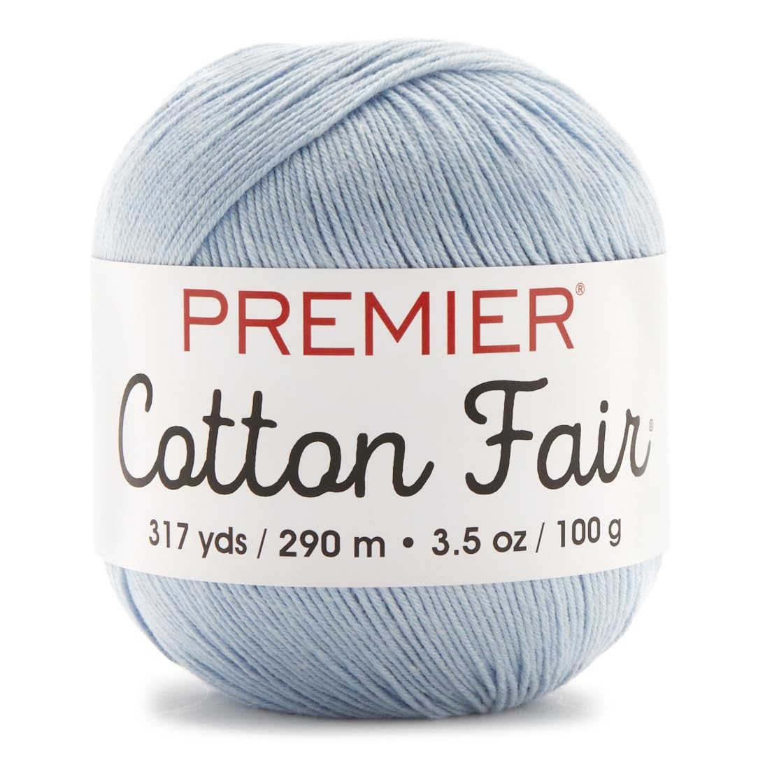 Premier Yarns Cotton Fair Solid Yarn, 50% Acrylic/50% Cotton, Baby Blue, 3-Ply, 11417.32 inches, Machine Wash, 1 Piece
