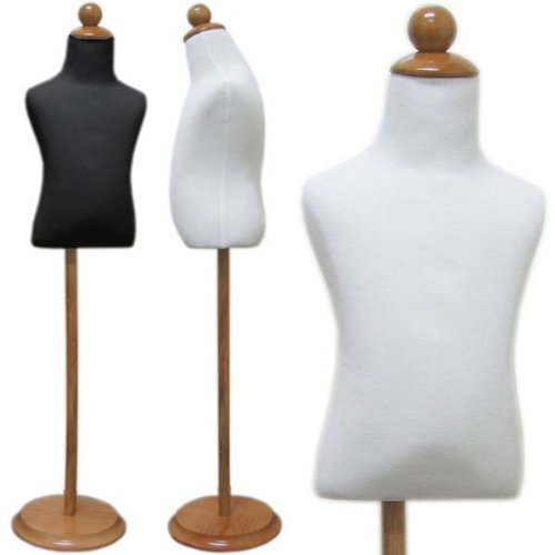 Toddler Dress Form with Adjustable Wood Stand (Sizes 3T-4T) - Black