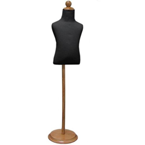 Toddler Dress Form with Adjustable Wood Stand (Sizes 3T-4T) - Black