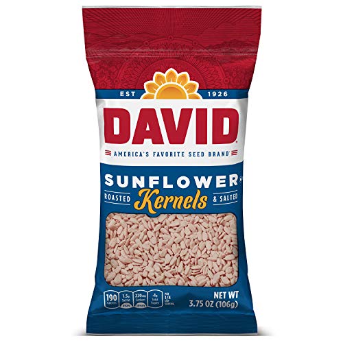 DAVID Roasted and Salted Original Sunflower Kernels, 3.75 oz, 12 Pack