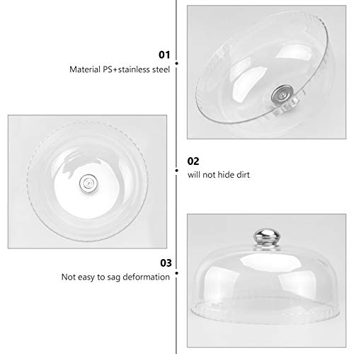 DOITOOL Cake Stand Cover Desert Cloche Plastic Cake Cover Snack Tray Round Display Cake Plate Serving Platter Punch Bowl Food Tent 26x11cm