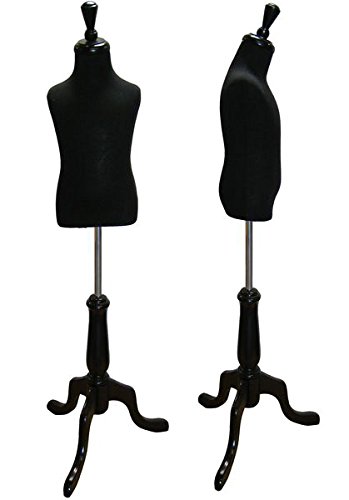 Pinnable Toddler Child Sewing Tailor Seamstress Dress Form, Black (Sizes 3-4 Small)