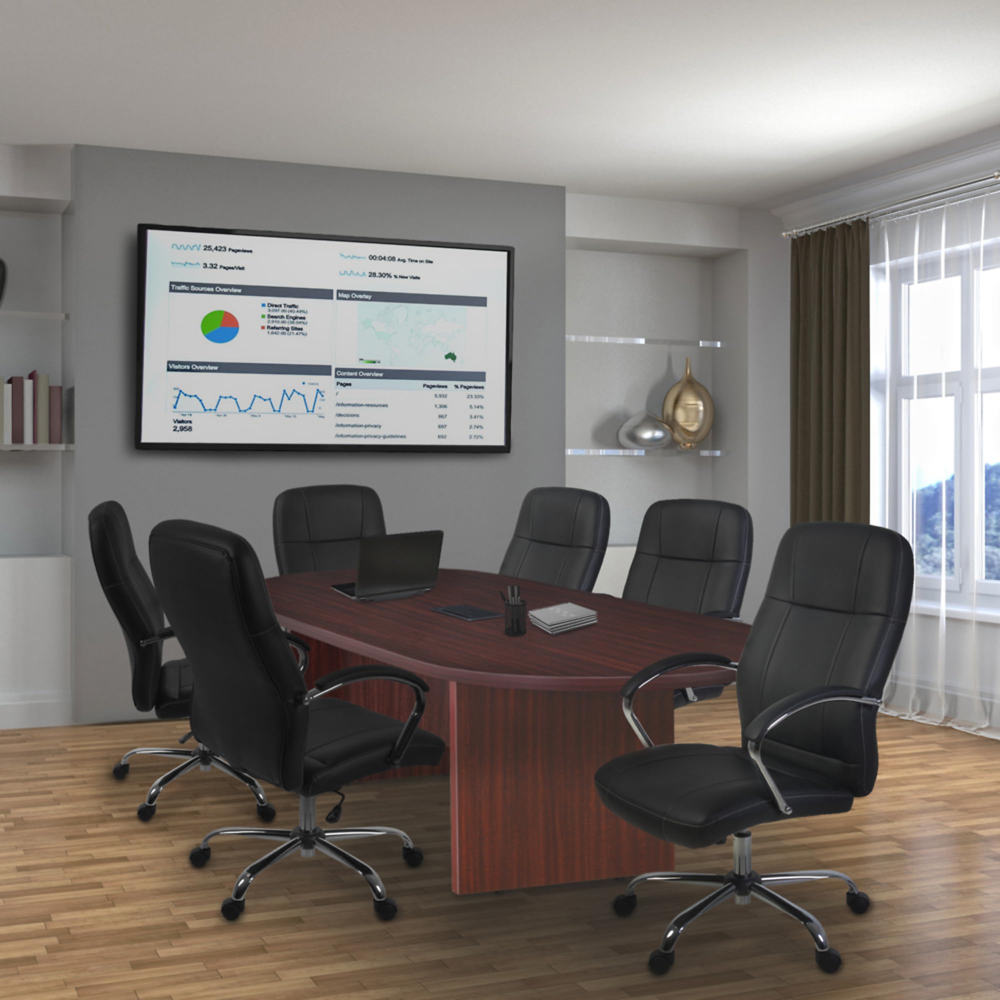 Regency Legacy 120-inch Racetrack Conference Table with Power Data Grommet- Mahogany