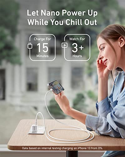 USB C Charger 20W, Anker 511 Charger ( Nano ), PIQ 3.0 Durable Compact Fast Charger with 6ft USB C to Lightning Cable (MFi Certified) for 14/14 Plus/14 Pro/14 Pro Max/13/ iPad Pro and More