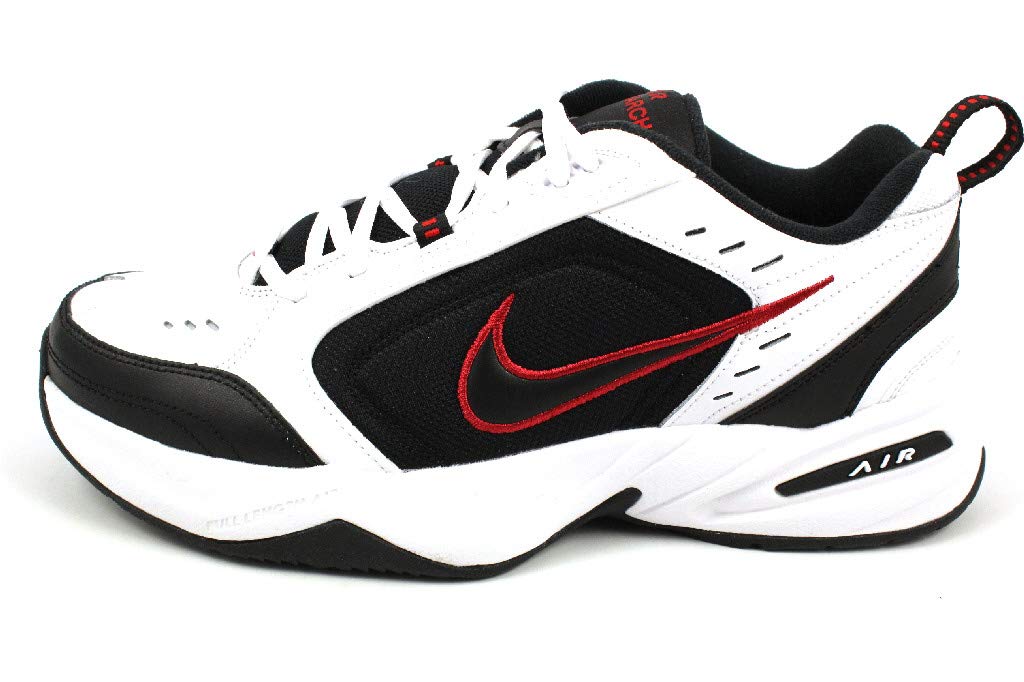 Nike Air Monarch IV Training Shoe (4E) - White/Black/Varsity Red, Size 9.5 US