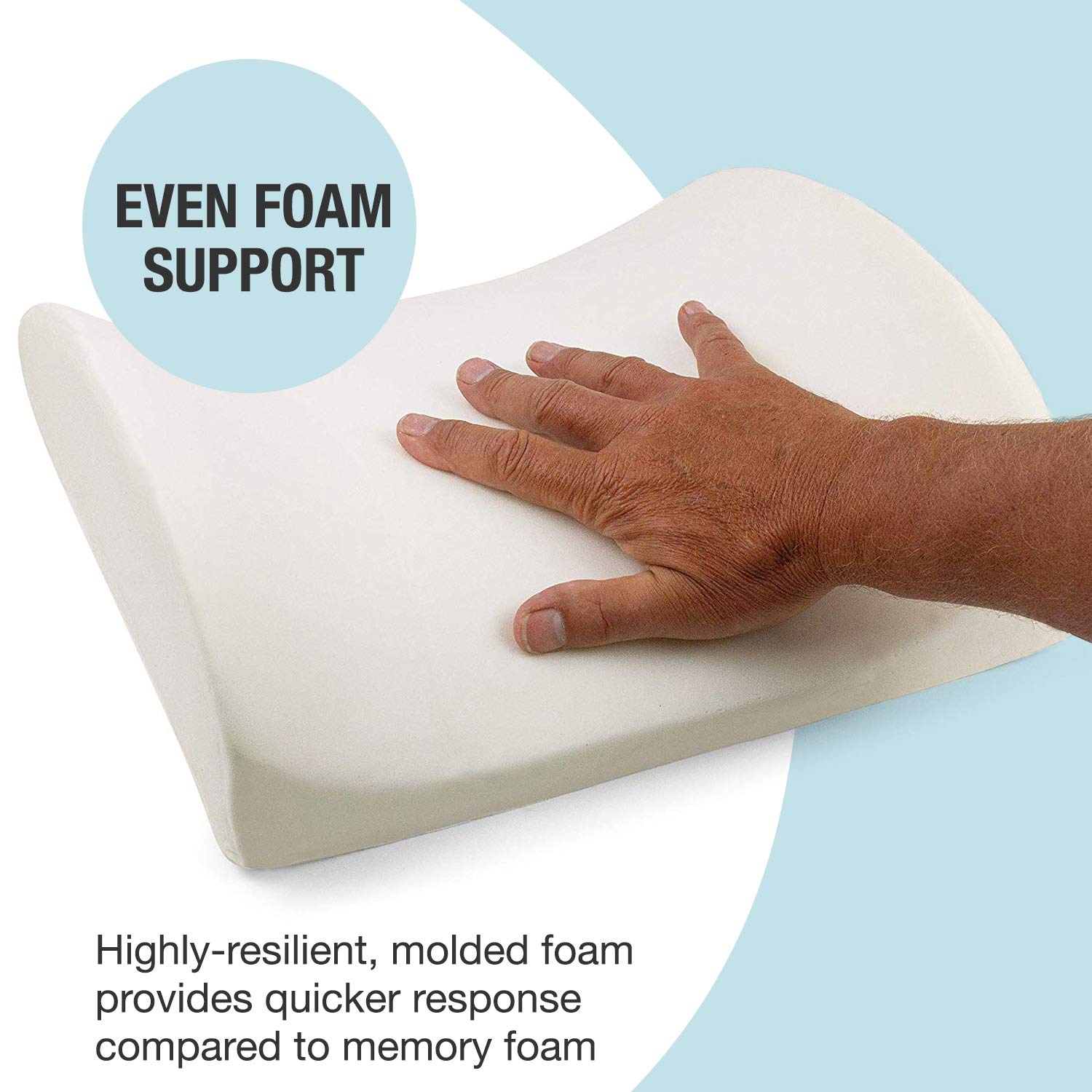 DMI Lumbar Support Pillow for Chair to Assist with Back Support with Removable Washable Cover to Ease Lower Back Pain and Discomfort while Improving Posture,14 x 13 x 5,Contoured Foam,Premium,Navy