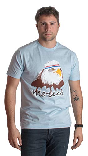 USA Mullet Eagle | Patriotic 80's Eagle of Freedom - Merica Unisex T-Shirt-Adult,S Light Blue