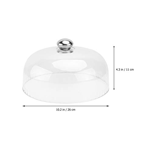 DOITOOL Cake Stand Cover Desert Cloche Plastic Cake Cover Snack Tray Round Display Cake Plate Serving Platter Punch Bowl Food Tent 26x11cm