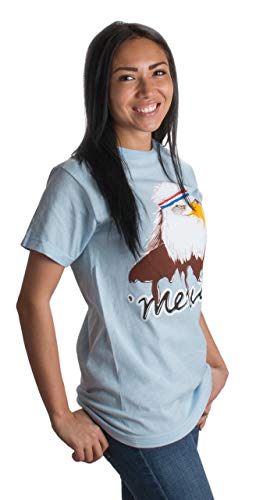 USA Mullet Eagle | Patriotic 80's Eagle of Freedom - Merica Unisex T-Shirt-Adult,S Light Blue