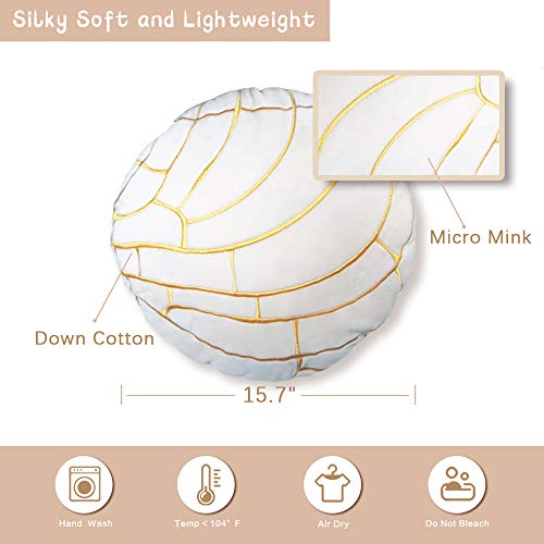 ABOUND LIFESTYLE Concha Pillow, Bread Pillow, Mexican Pan Dulce, Soft Micro Mink w/Down Cotton Filling, Decorative Throw Pillow, Food Plushies, Bread Plush, Food Cushion, Food Pillows, Funny Things