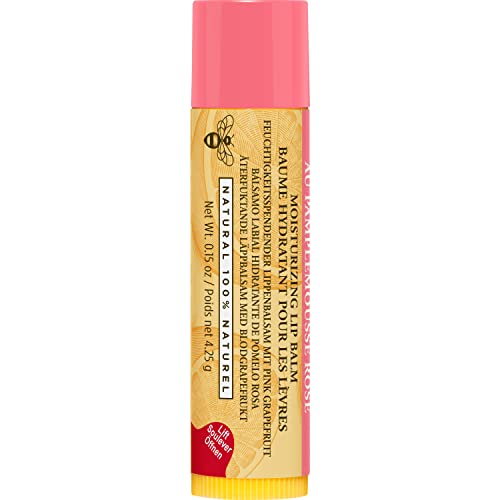 Burt's Bees Lip Balm - Pink Grapefruit, Lip Moisturizer With Responsibly Sourced Beeswax, Tint-Free, Natural Origin Conditioning Treatment, 2 Tubes, 0.15 oz.