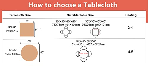 Joyfol Day Sunflower Tablecloth,Orange Floral Table Cloth for Square Tables,Waterproof Resistant Durable Flower Table Cover for Kitchen Dining Room (54 X 54 INCH)