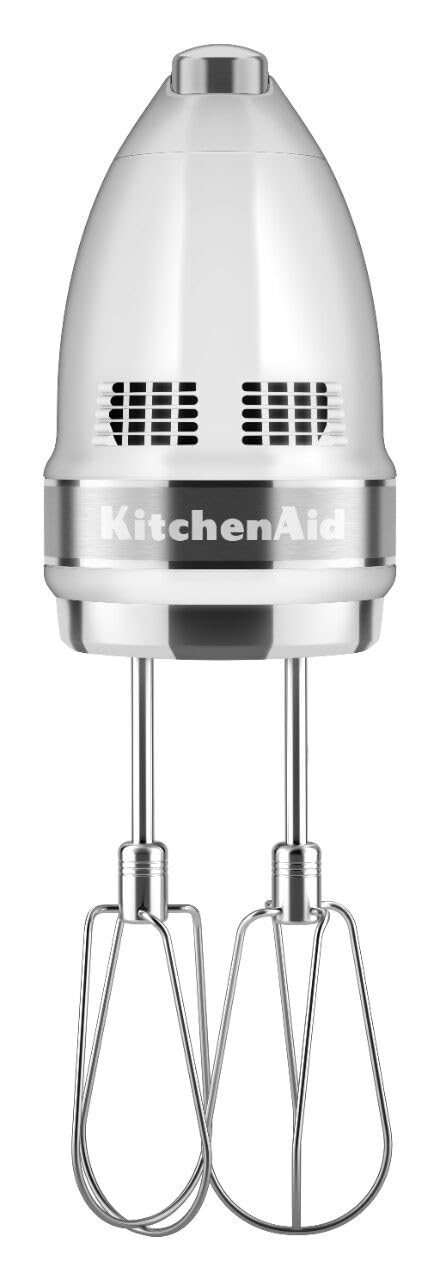KitchenAid 9-Speed Digital Hand Mixer with Turbo Beater II Accessories and Pro Whisk - White