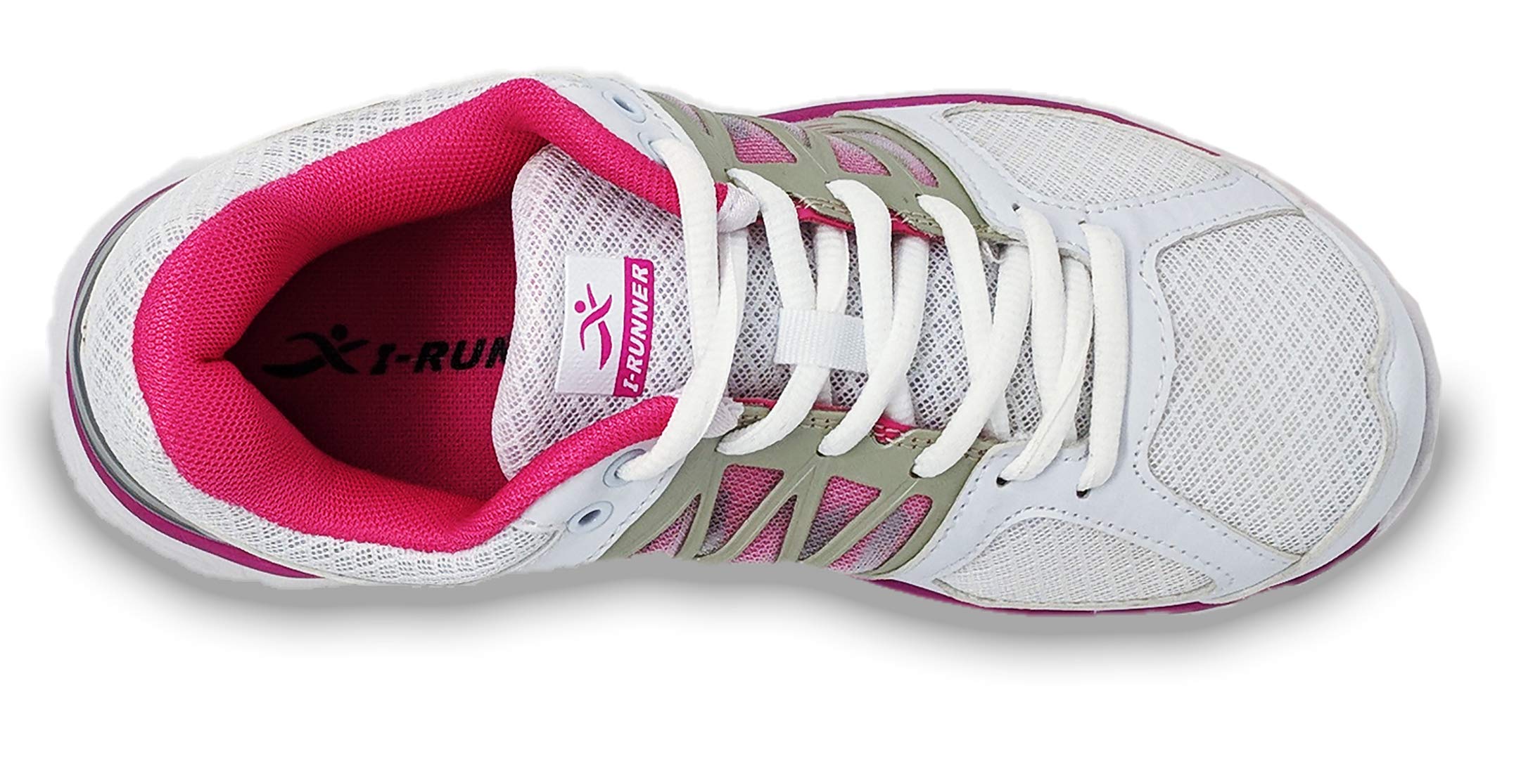 I-RUNNER Woman Miya White/Pink Leather/Mesh 8 X-Wide (2E) US