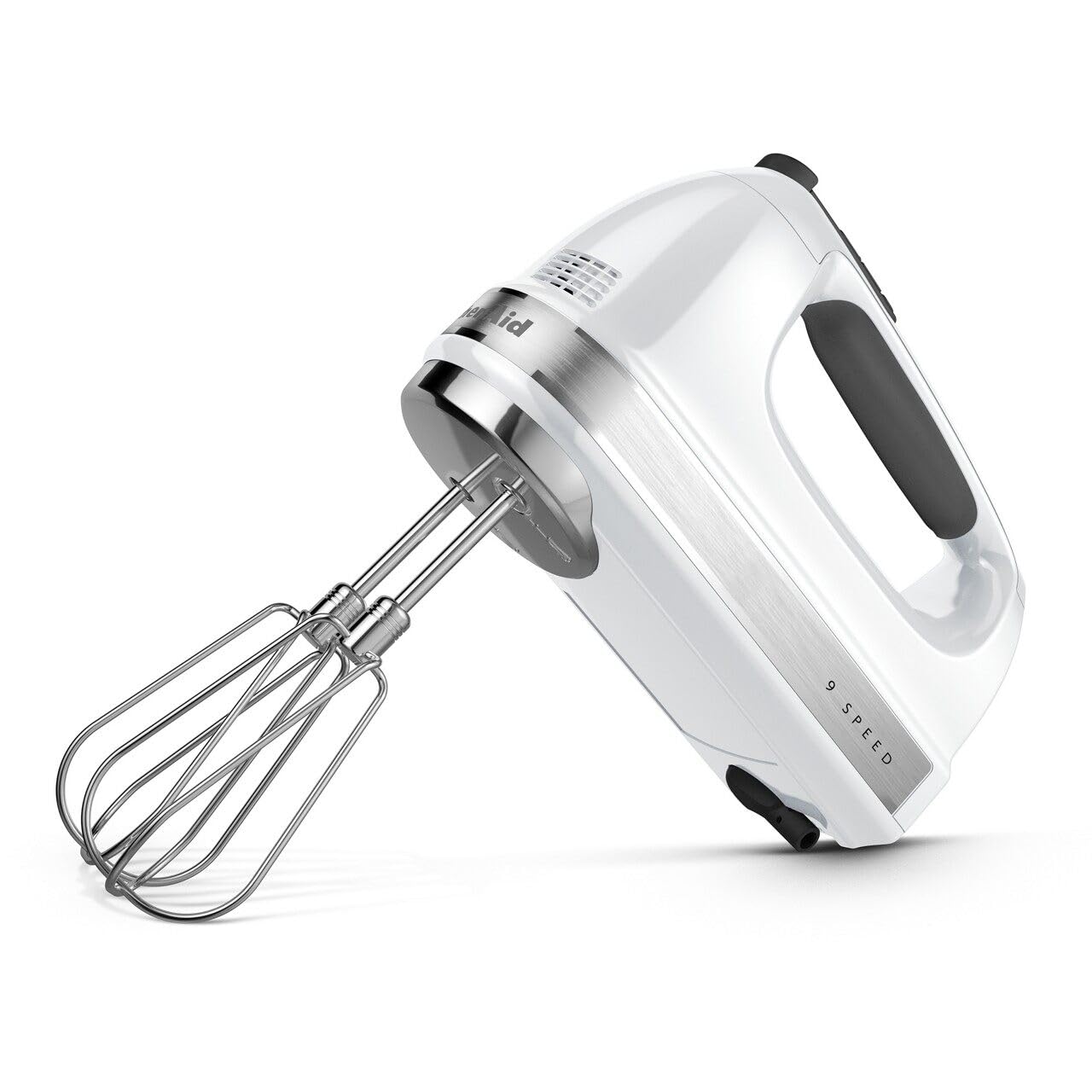 KitchenAid 9-Speed Digital Hand Mixer with Turbo Beater II Accessories and Pro Whisk - White