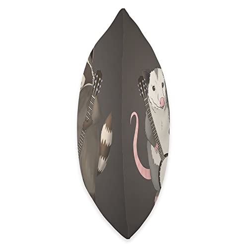 Raccoon and Possum Wildlife Pals Opossum and Raccoon Musicians with Banjos Throw Pillow, 18x18, Multicolor