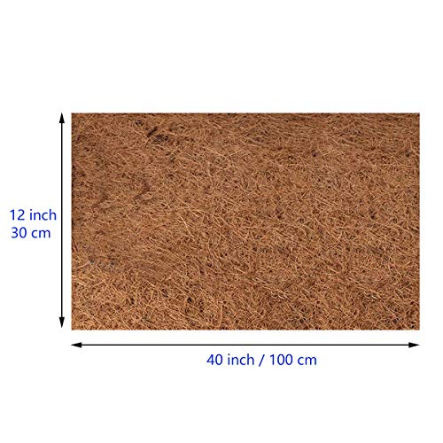 HHTHH Natural Coconut Fiber Liner Sheets 40 x12 inch Coconut Mat Squared Fiber Coir Liner Roll for Garden Decoration Insulation Flowerpot Basket Liner Pet Bed Pad