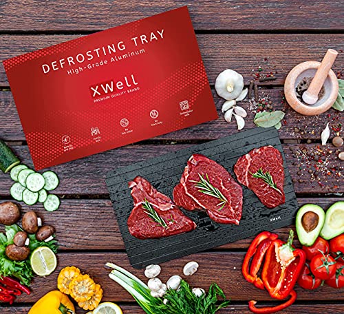 XWell Quick Defrosting Tray for Frozen Meat β Thawing Tray, Frozen Meat Defroster, Meat Defrosting Tray, Meat Thawing Board, Defrosting Board, Thawing Plate, Fast Defrost Tray Mat, Rapid Thaw Plate