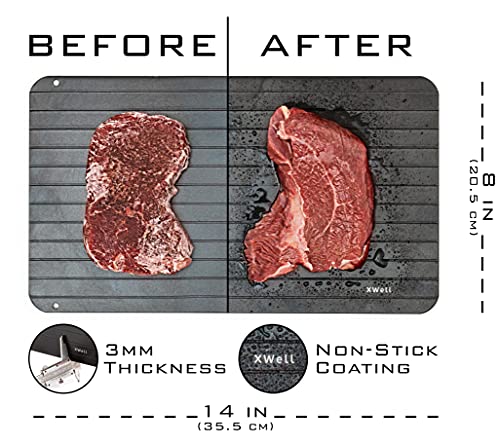 XWell Quick Defrosting Tray for Frozen Meat β Thawing Tray, Frozen Meat Defroster, Meat Defrosting Tray, Meat Thawing Board, Defrosting Board, Thawing Plate, Fast Defrost Tray Mat, Rapid Thaw Plate
