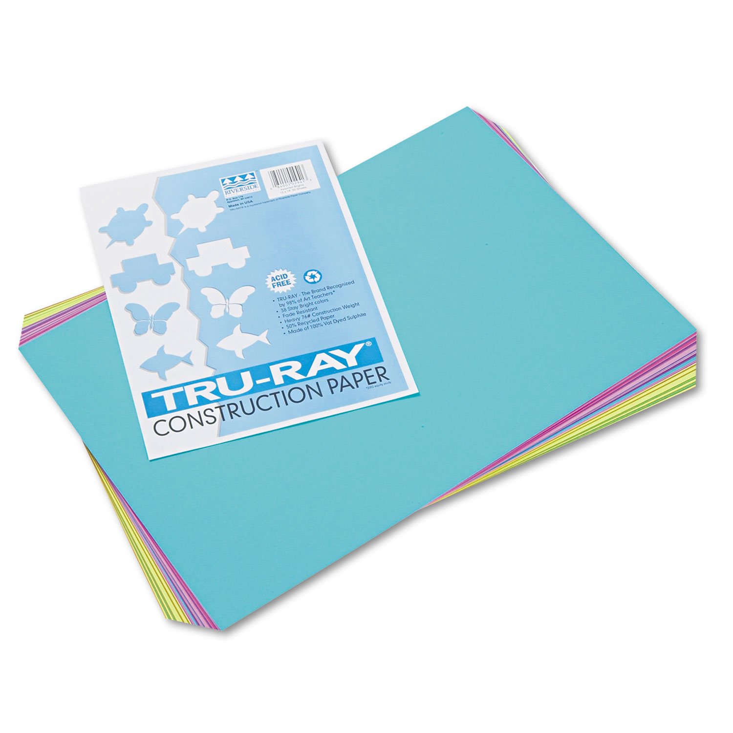 Pacon Sulphite Heavyweight Construction Paper Tru-Ray Assorted Bright Color 102941