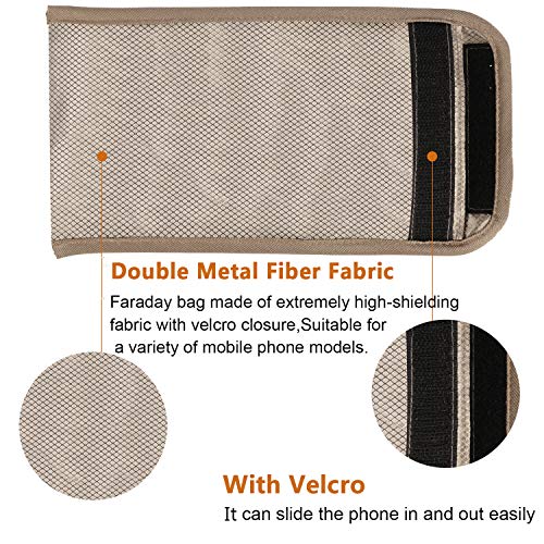 HOMERIT Cell Phone Anti-Radiation Sleeve Faraday Bag Pregnant Phone Rf Signal Shielding Blocker 5G GPS EMF RFID Signal Blocking Bag Car Key Wallet Security Pouch Privacy Protection (A), 20x10cm