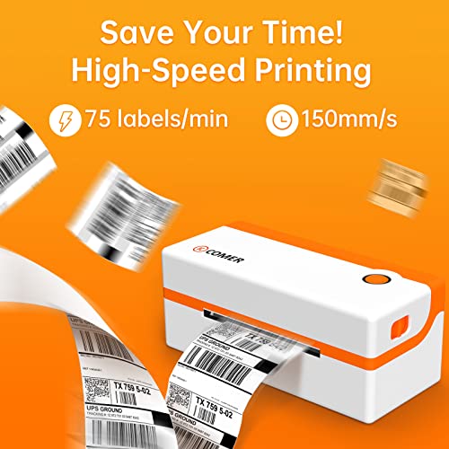 K COMER Thermal Label Printer 4x6 Shipping Label Printer for Small Business & Shipping Package 203dpi 150mm/s for Amazon, Ebay, Shopify, Etsy, UPS, USPS, FedEx, DHL