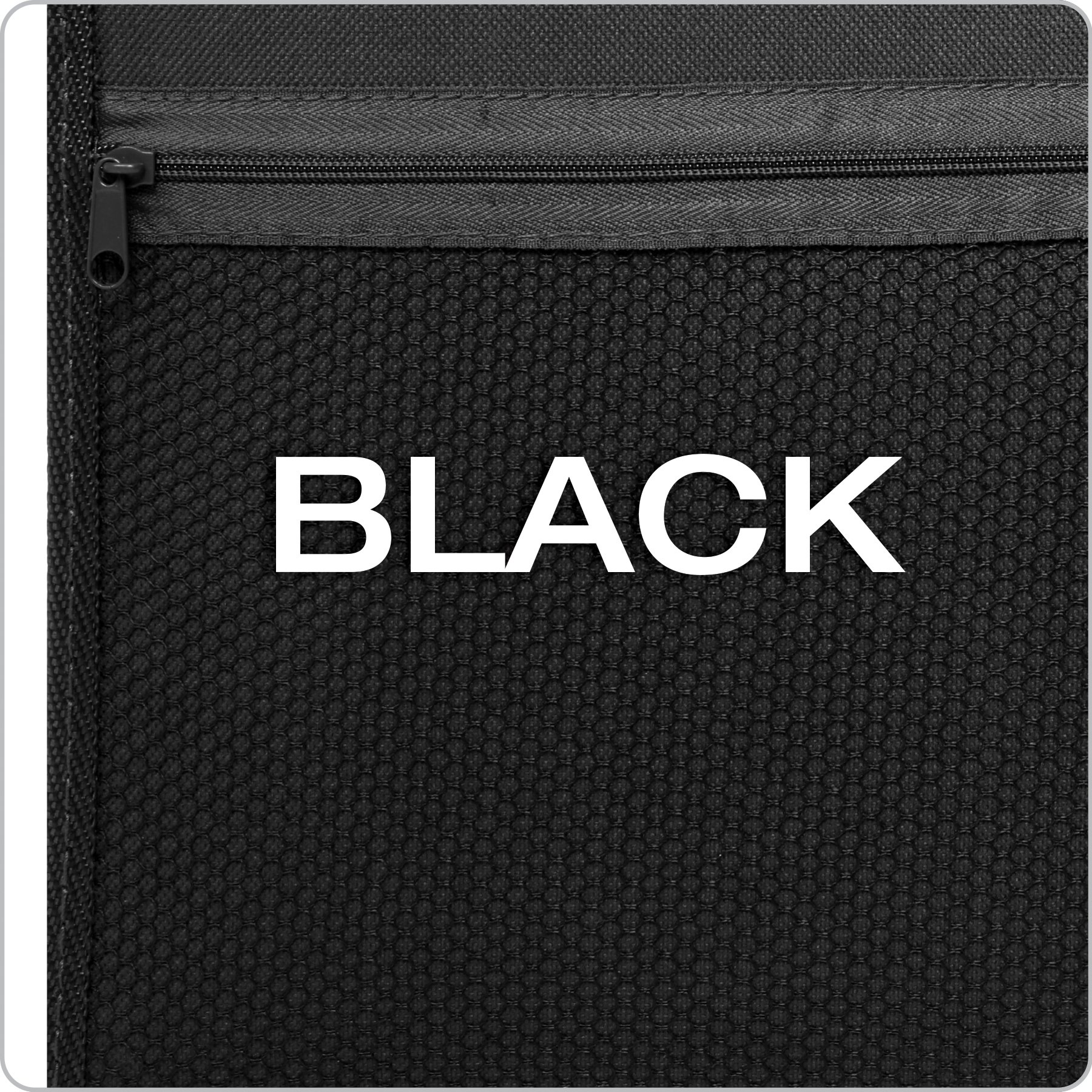 Globe-Weis Pendaflex 13-Pocket Fabric/Poly Expanding Zip File, A-Z, Monthly & Blank Adhesive Labels, Letter Size, Black Fabric Cover, Poly Dividers (84087BLK)