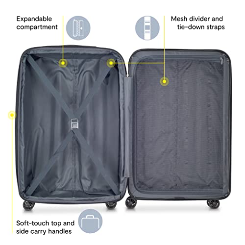 DELSEY PARIS Helium Aero Hardside Expandable Luggage with Spinner Wheels, Titanium, Carry-On 21 Inch