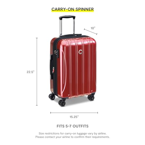 DELSEY PARIS Helium Aero Hardside Expandable Luggage with Spinner Wheels, Titanium, Carry-On 21 Inch