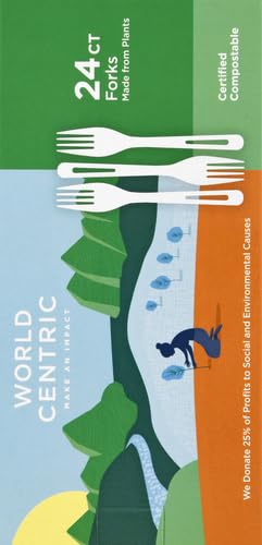 World Centric, 24 Count (Pack of 1), Natural Corn Starch Forks