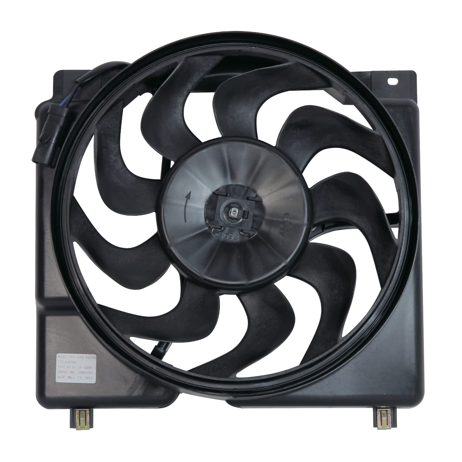 TYC 620560 Cooling Fan Assembly Compatible with 1997-2001 Jeep Cherokee