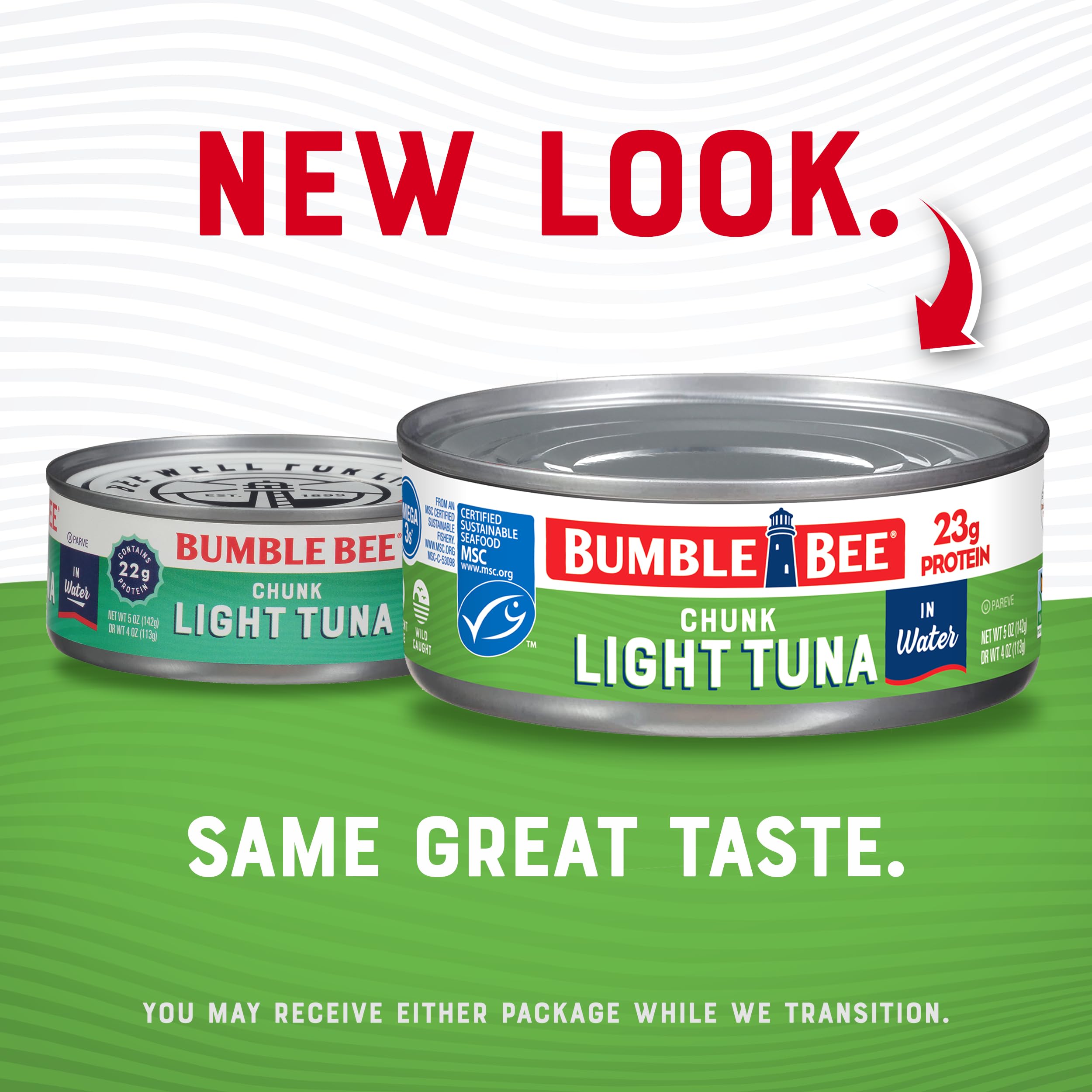 Bumble Bee Chunk Light Tuna In Water, 5 oz Cans (Pack of 10) - Wild Caught Skipjack Tuna - 23g Protein Per Serving - MSC Certified Sustainable Seafood, Non-GMO, Gluten Free, Kosher