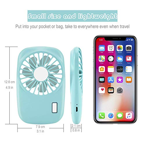 Aluan Handheld Fan + Hands-Free Neck Fan with Lanyard, Rechargeable Battery Operated, Perfect for makeup or travel