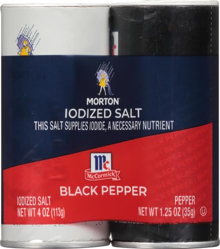 Morton McCormick Iodized Salt & Pepper, Shaker Set, 5.25 Ounce