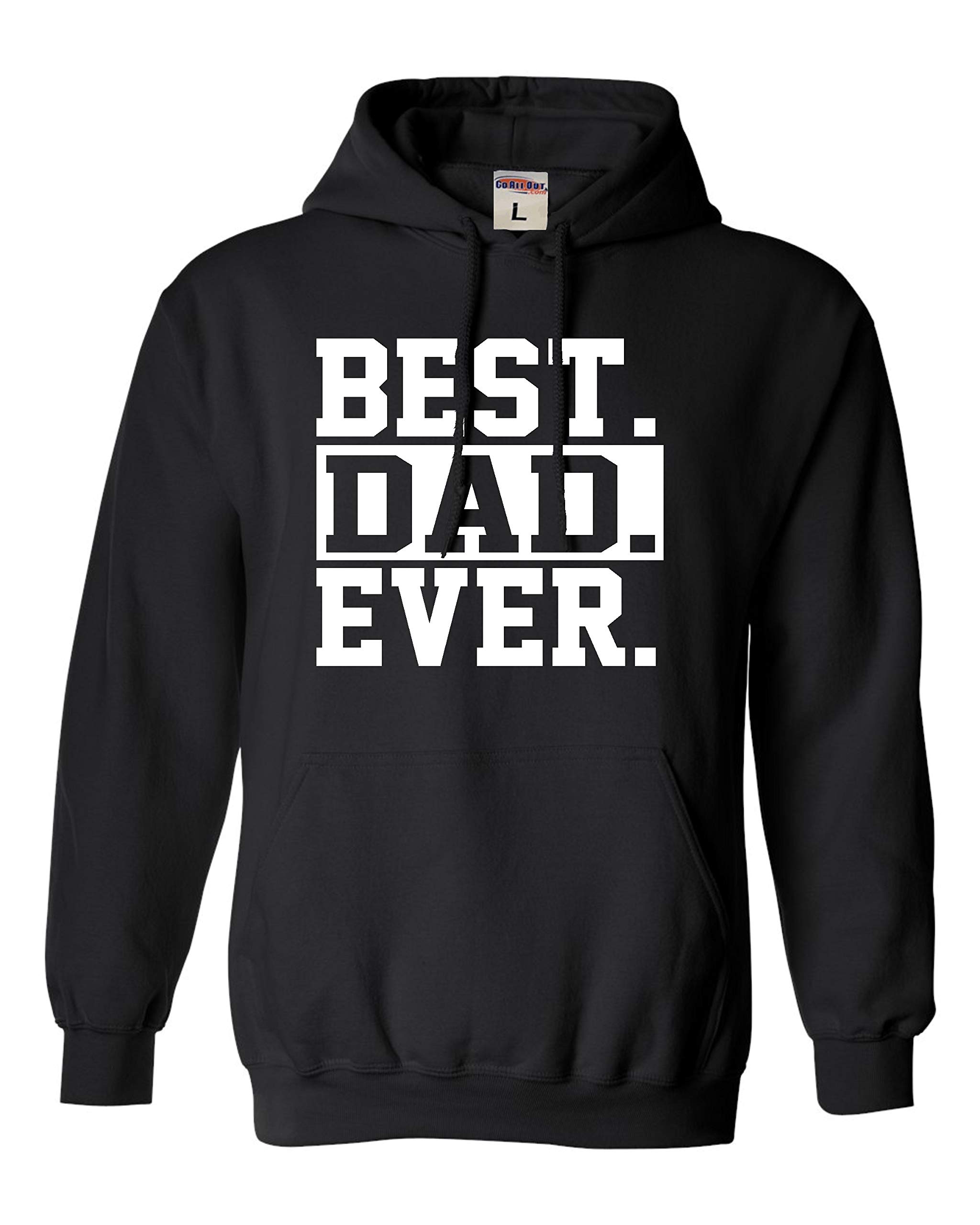 Go All Out X-Large Black Mens Best Dad Ever #1 Dad Worlds Greatest Sweatshirt Hoodie