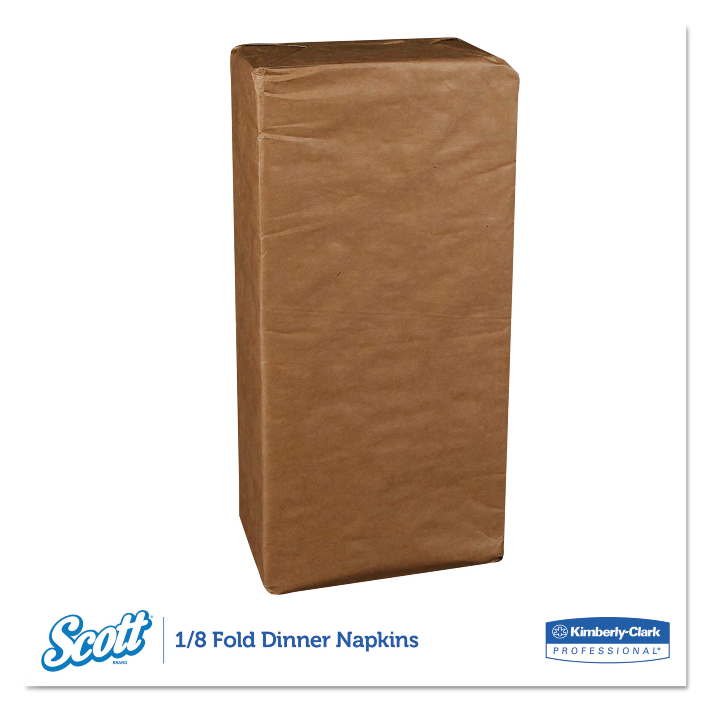 Scott 98200 1/8-Fold Dinner Napkins, 2-Ply, 17 x 14 63/100, White, 250 per Pack (Case of 12 Packs)