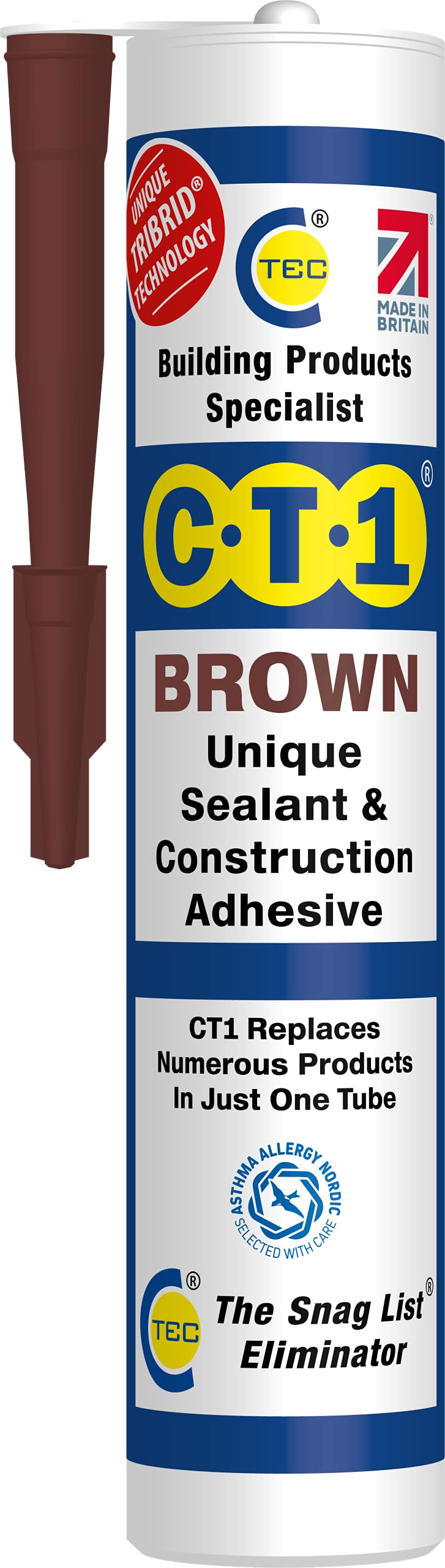CT1 CT1BROWN Construction Adhesive Colours (Brown 290ml) Unique Sealant