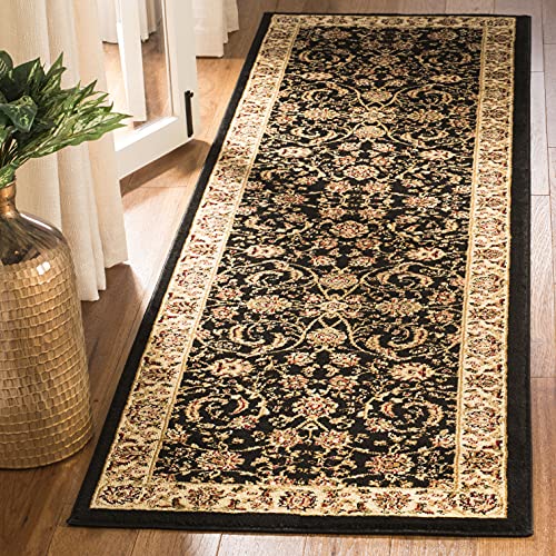 SAFAVIEH Lyndhurst Collection Runner Rug - 2'3" x 12', Black & Ivory, Traditional Oriental Design, Non-Shedding & Easy Care, Ideal for High Traffic Areas in Living Room, Bedroom (LNH219A)
